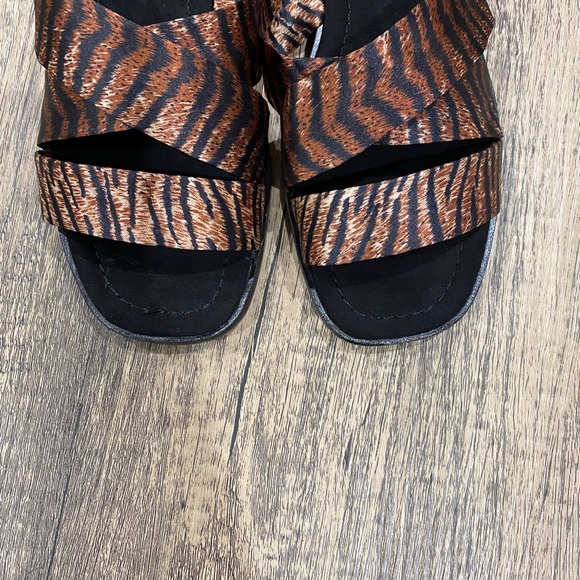 find | Shoes | Womens Satin Tie Up Flat Sandal Shoes Animal Print Tiger ...